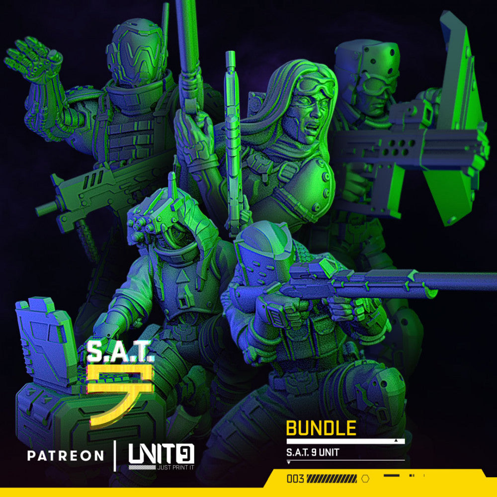 Cyberpunk - S.A.T. 9 UNIT - BUNDLE - UNIT9 - Miniatures by Only-Games.co