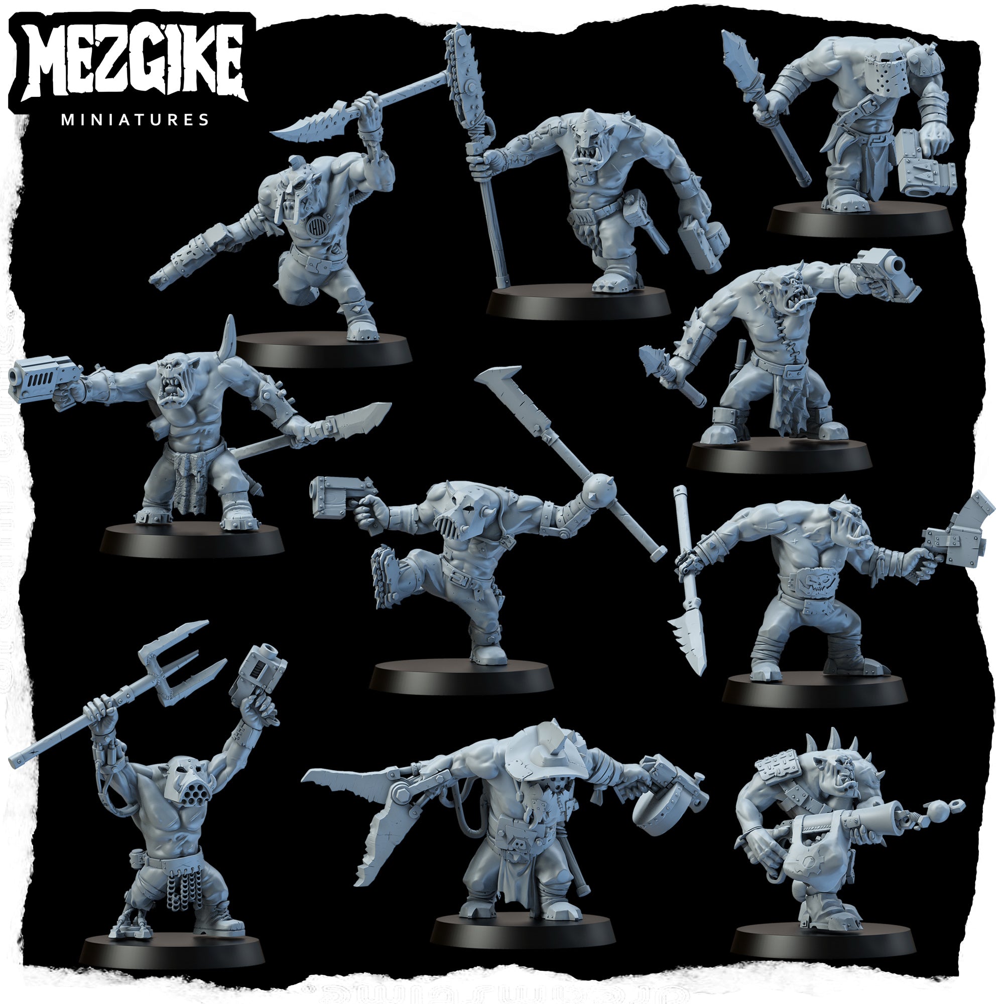 Savage orc boyz mob (10 physical miniatures) - MEZGIKE - Miniatures by Only-Games.co