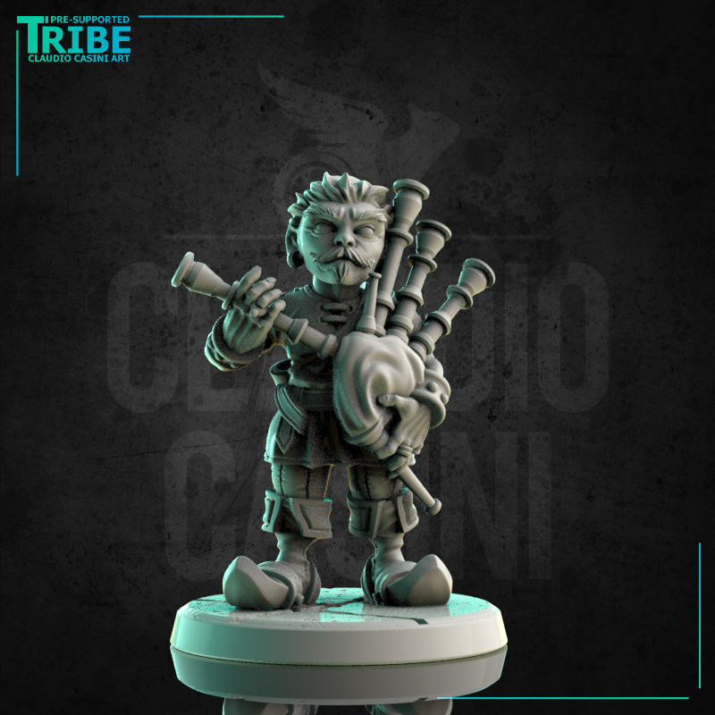 (0181) Male halfling hobbit bard musician with a bagpipes - Claudio ...