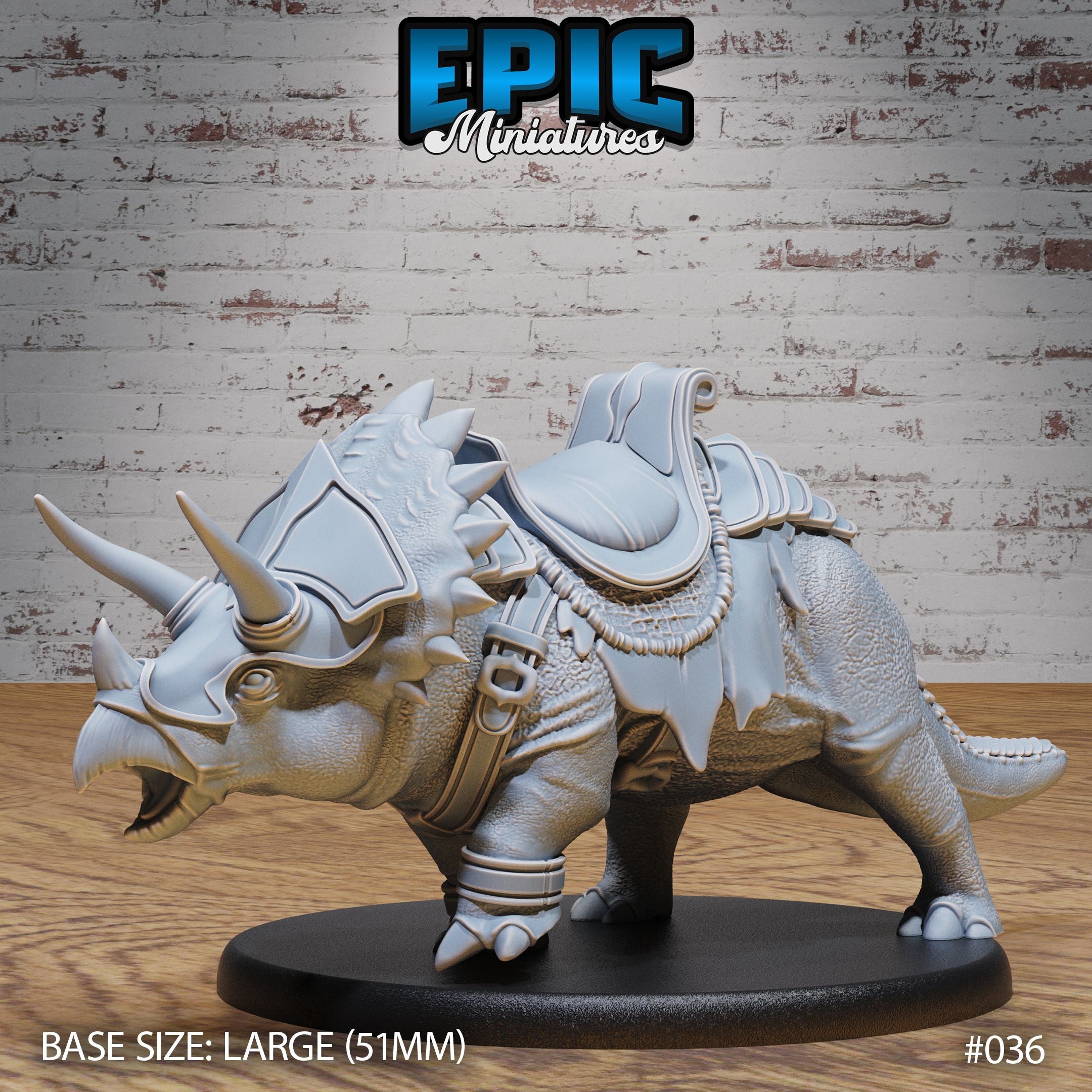 Triceratops Dinosaur Mount Walking - Epic Miniatures - Miniatures by ...