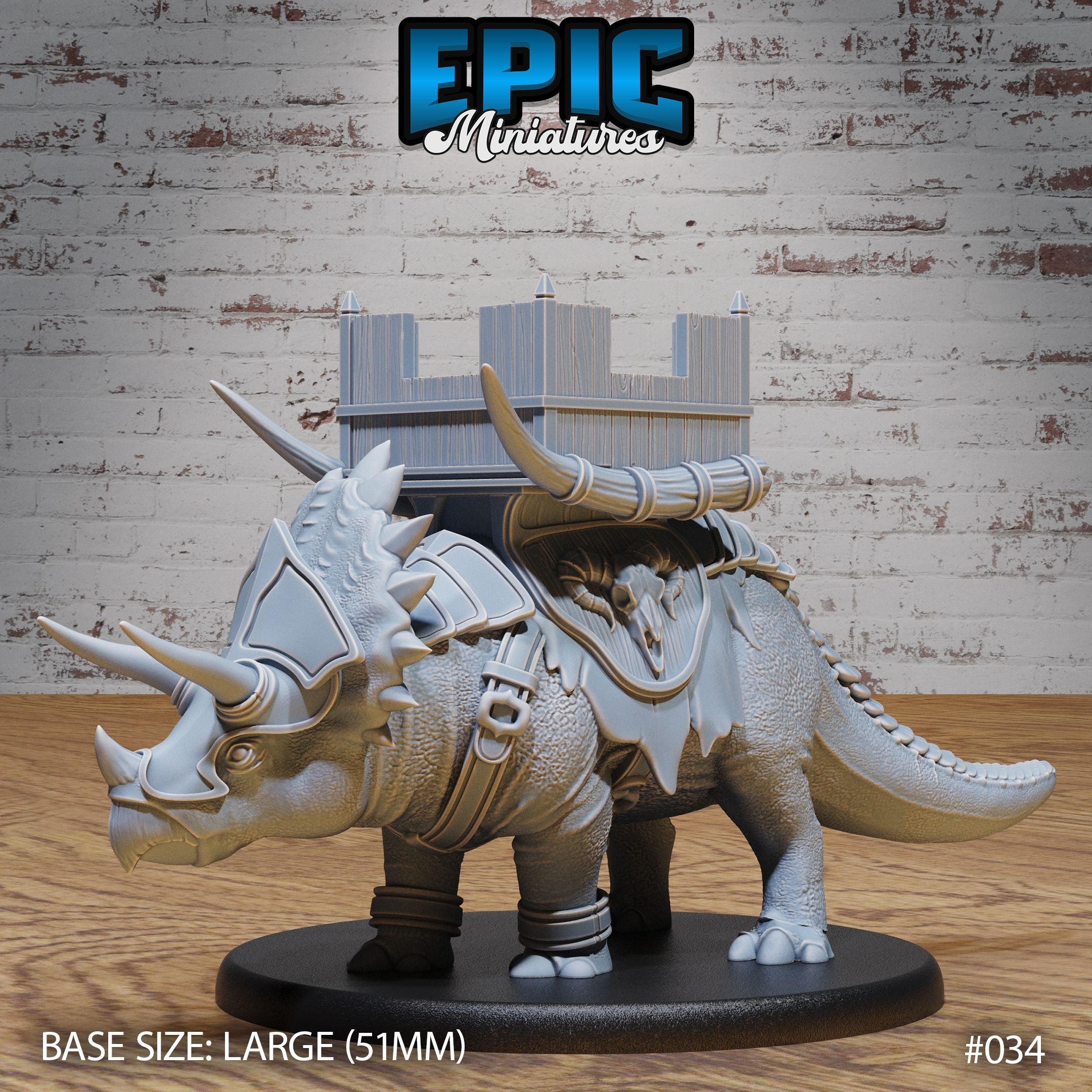 Triceratops Dinosaur Siege - Epic Miniatures - Miniatures by Only-Games.co