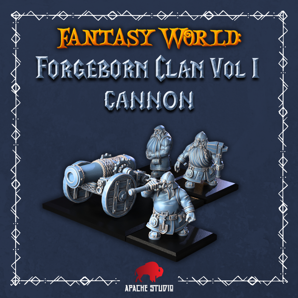 Forgeborn Clan: Cannon (dwarf unit) - Apache Studio - Miniatures by ...