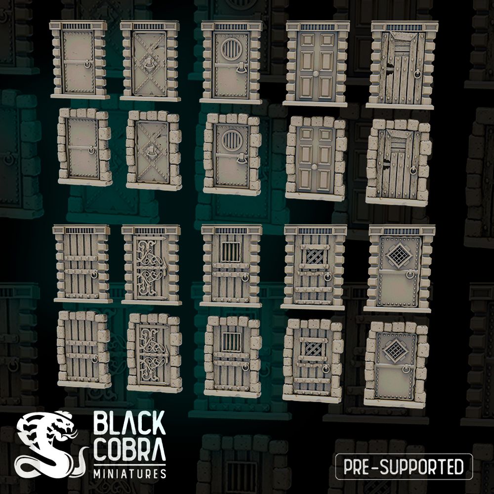 Diorama and Scenography Door Set -2 - Black Cobra Miniatures ...