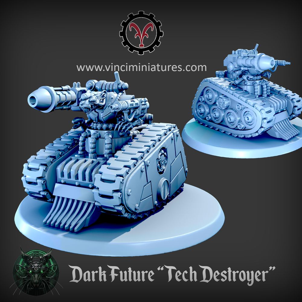 DARK FUTURE TECH DESTROYER - vinciminiatures - Miniatures by Only-Games.co