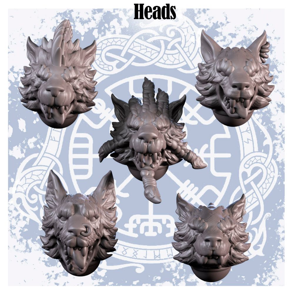 Werewolf heads - Sergeant Hammer - Miniatures by Only-Games.co