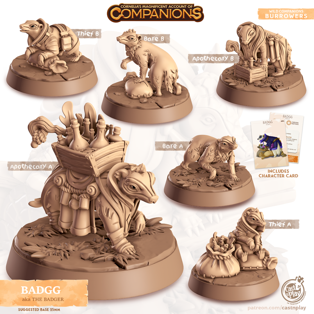 Badgg (Badger) - Cast n Play - Miniatures by Only-Games.co