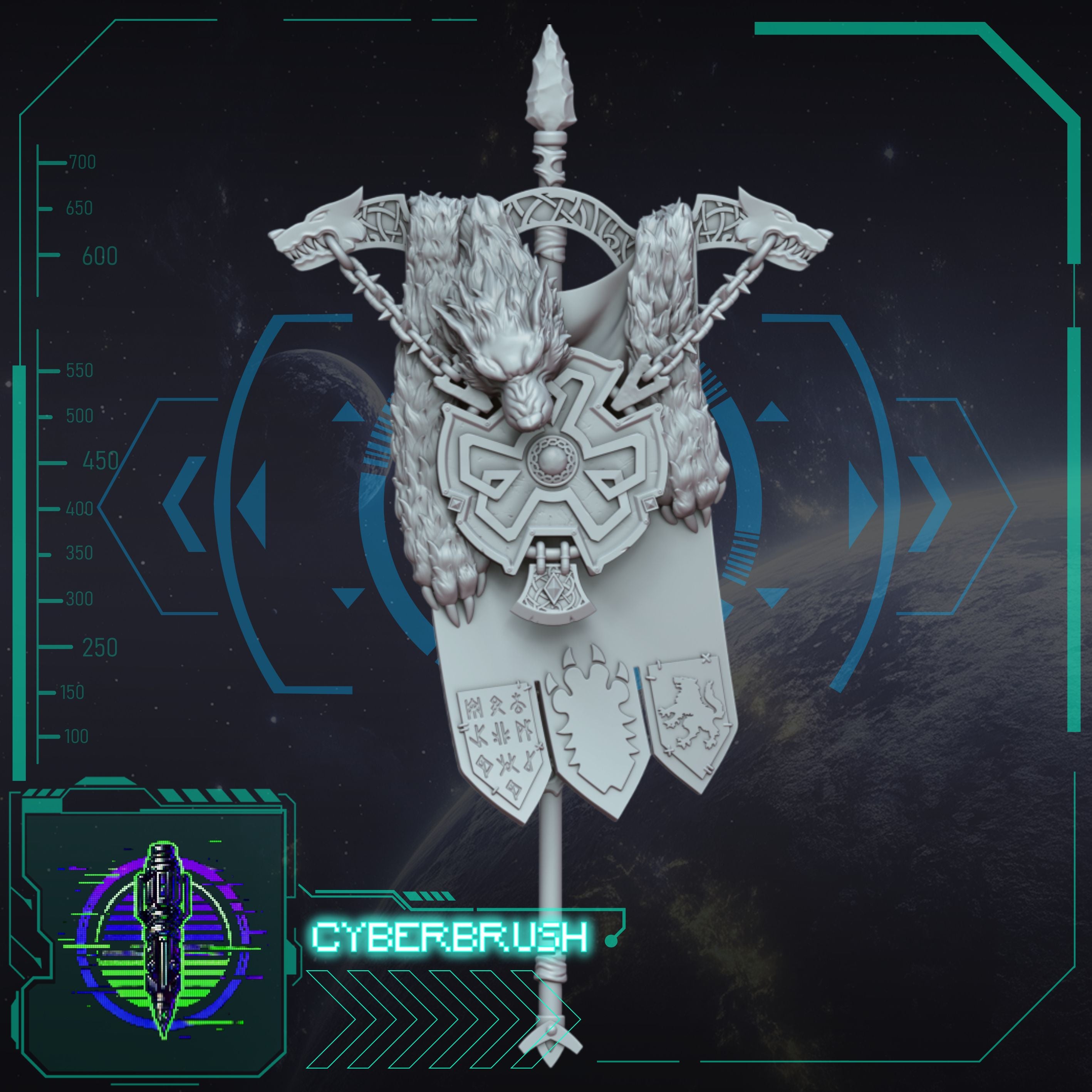 Space Vikings, Big banner - Cyberbrush3D - Miniatures by Only-Games.co