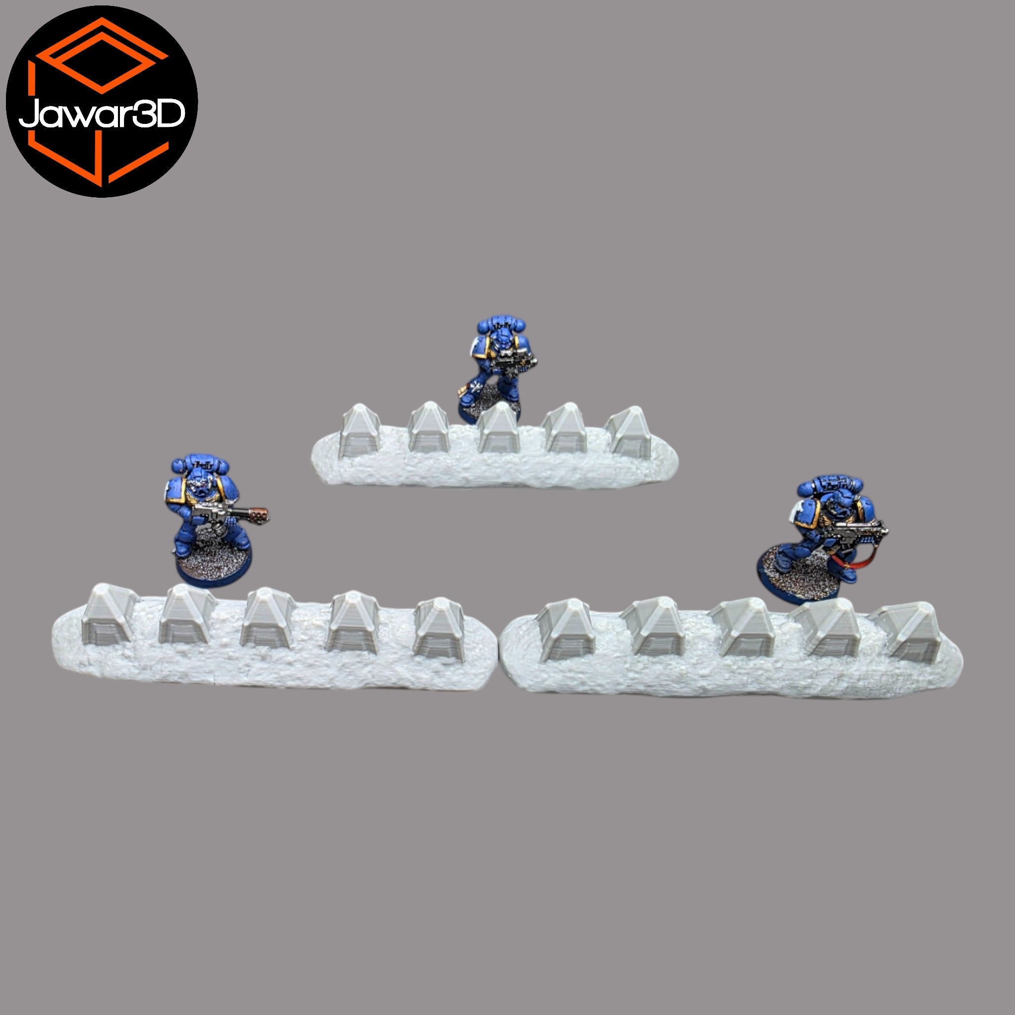 Tank Trap Wall x3 - 28mm Wargaming Scatter Terrain Scenery Tabletop Mi