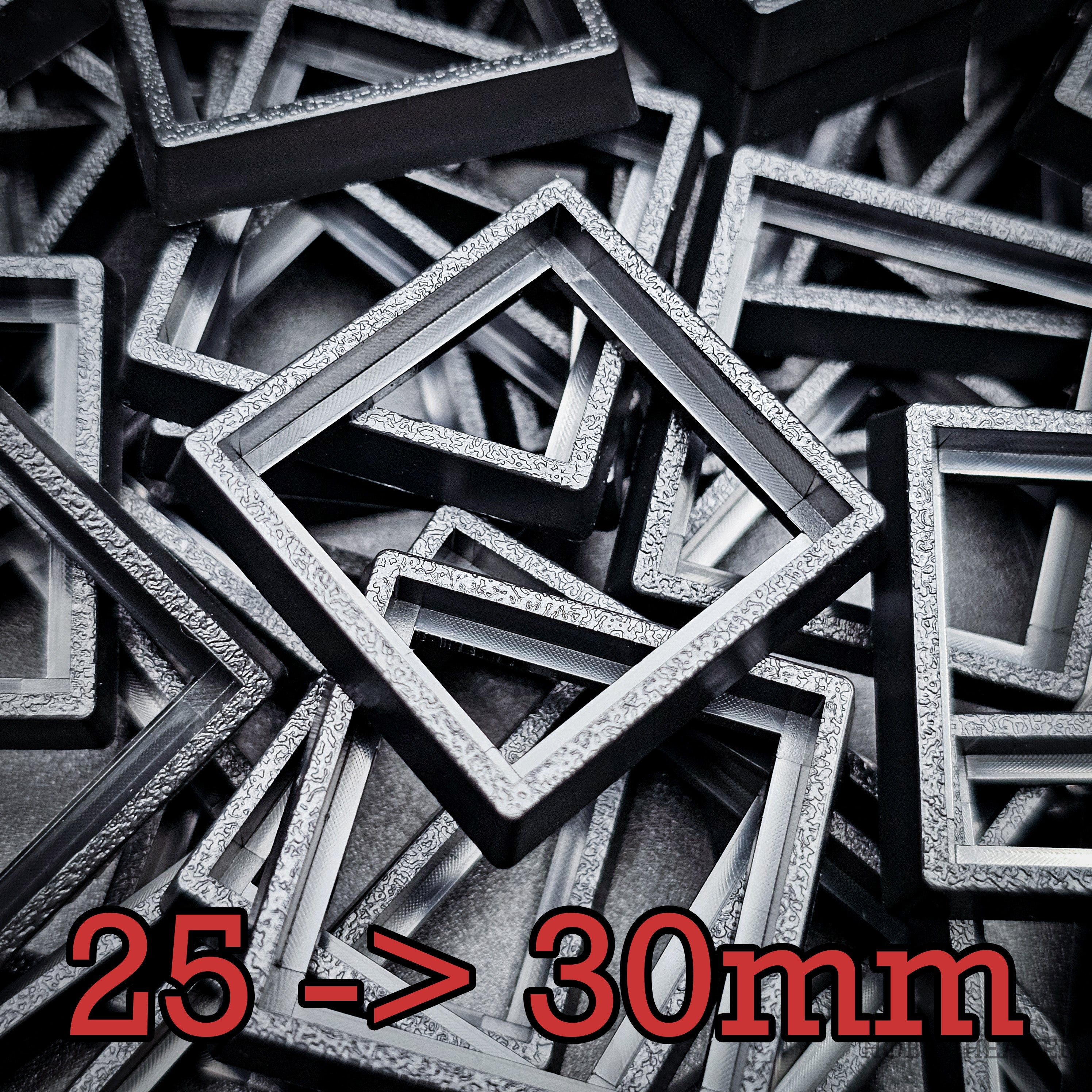 25–30mm Square Base Adapters | Injection Moulded | No Rebasing Require