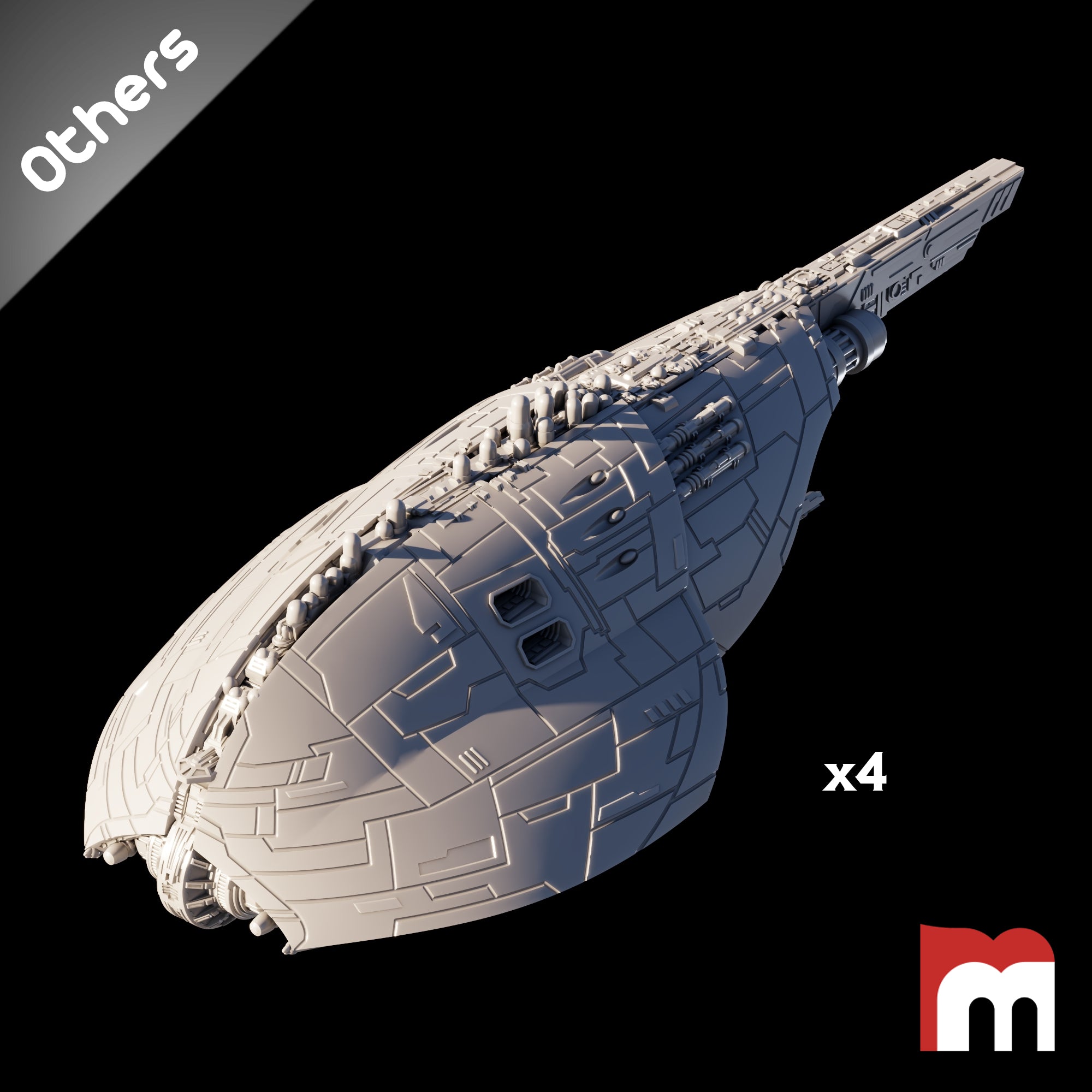 (1/16000) 4x Bulwark Mark I Battlecruiser - Mel Miniatures - Miniatures ...