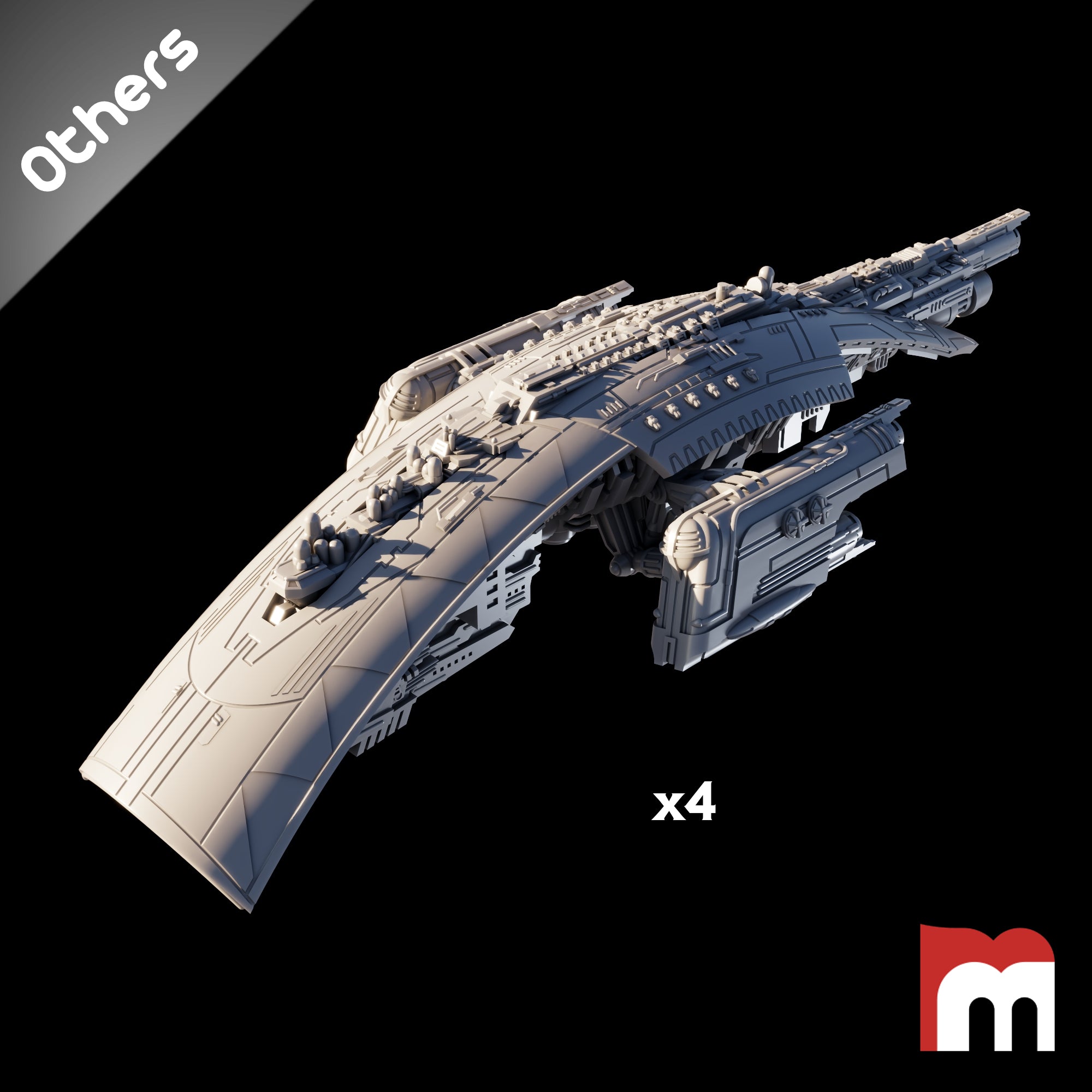 (1/19000) 4x Bulwark Mark II Battlecruiser - Mel Miniatures ...