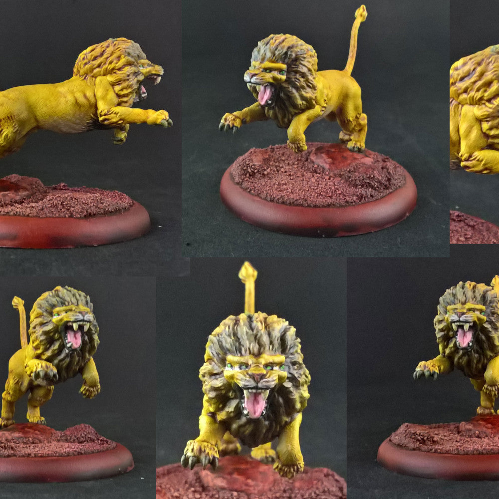 Felid 11 - Leaping 4 eyed Alien Lion - Cold War Miniatures - Miniatures ...