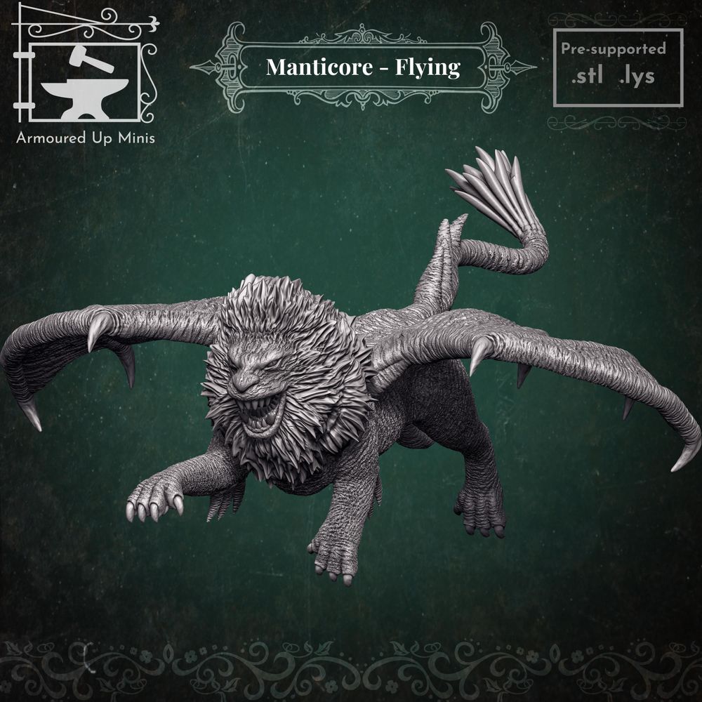Manticore - Flying - Armoured Up Minisv - Miniatures by Only-Games.co