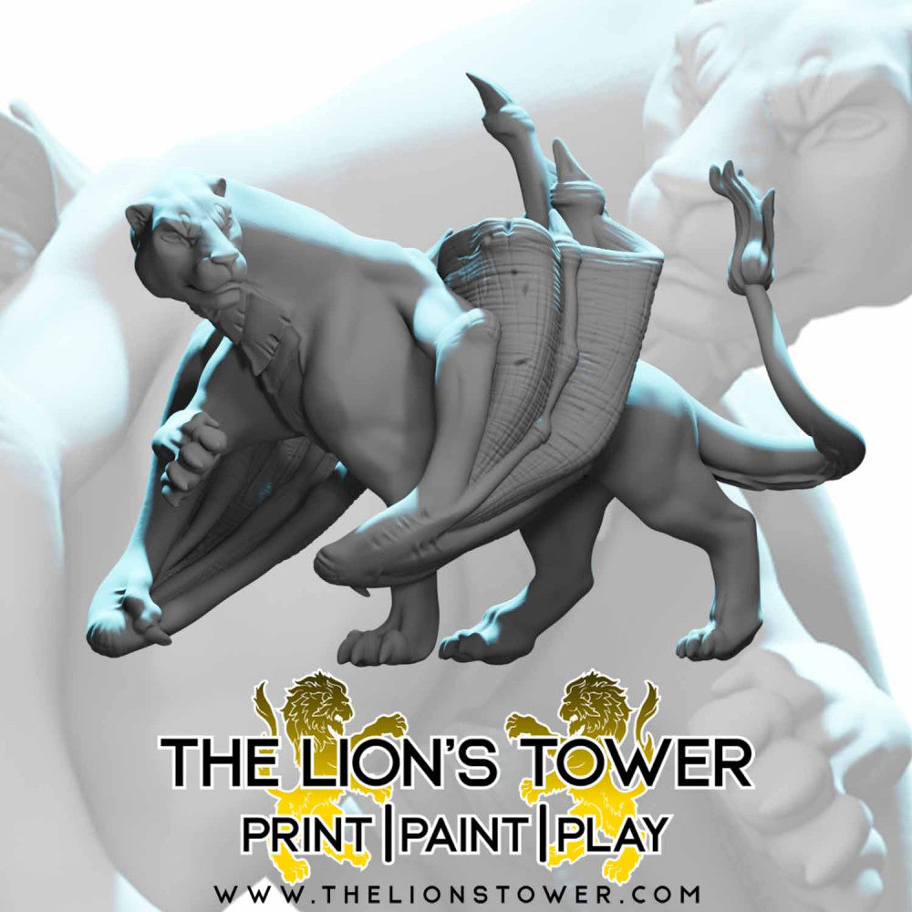 Liondrake Female 2 - large sized 32mm scale miniature - Lion Tower ...