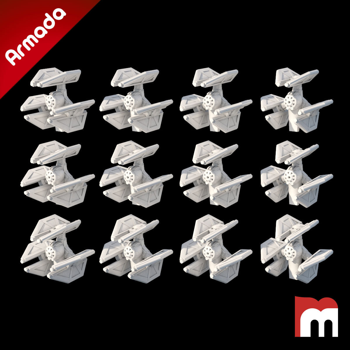 (Armada) 12x TIE Defender - Mel Miniatures - Miniatures by Only-Games.co