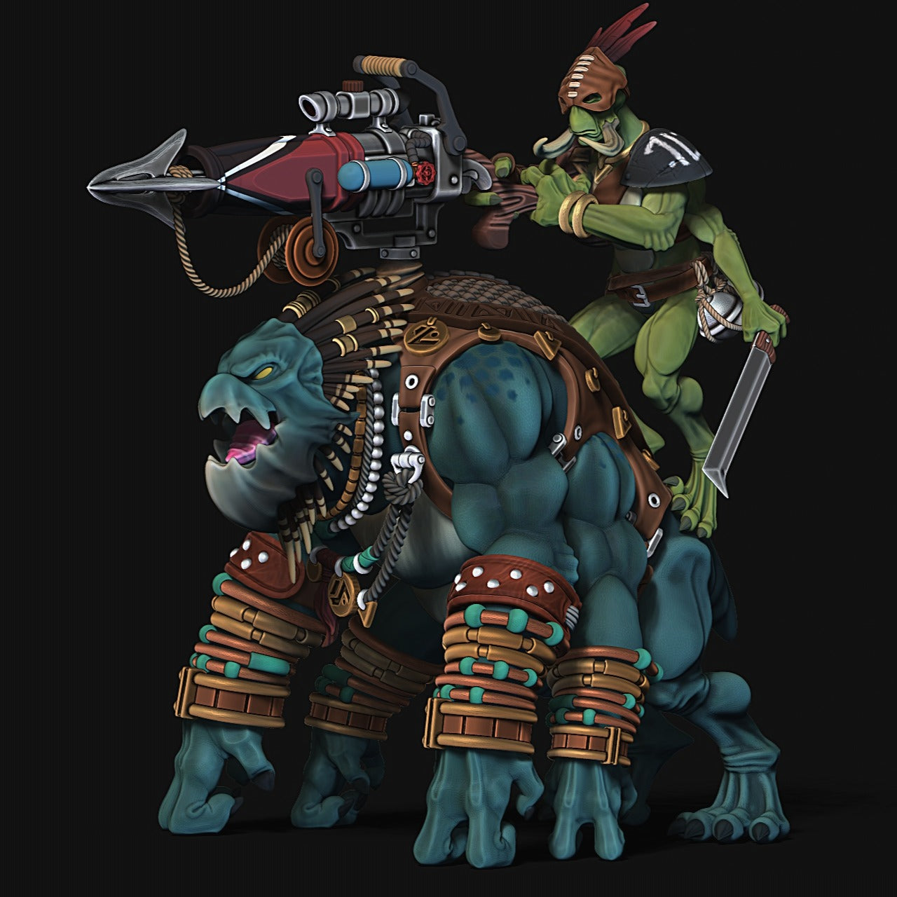 Thark - Rider - 32mm - TheGoodBrick - Miniatures by Only-Games.co