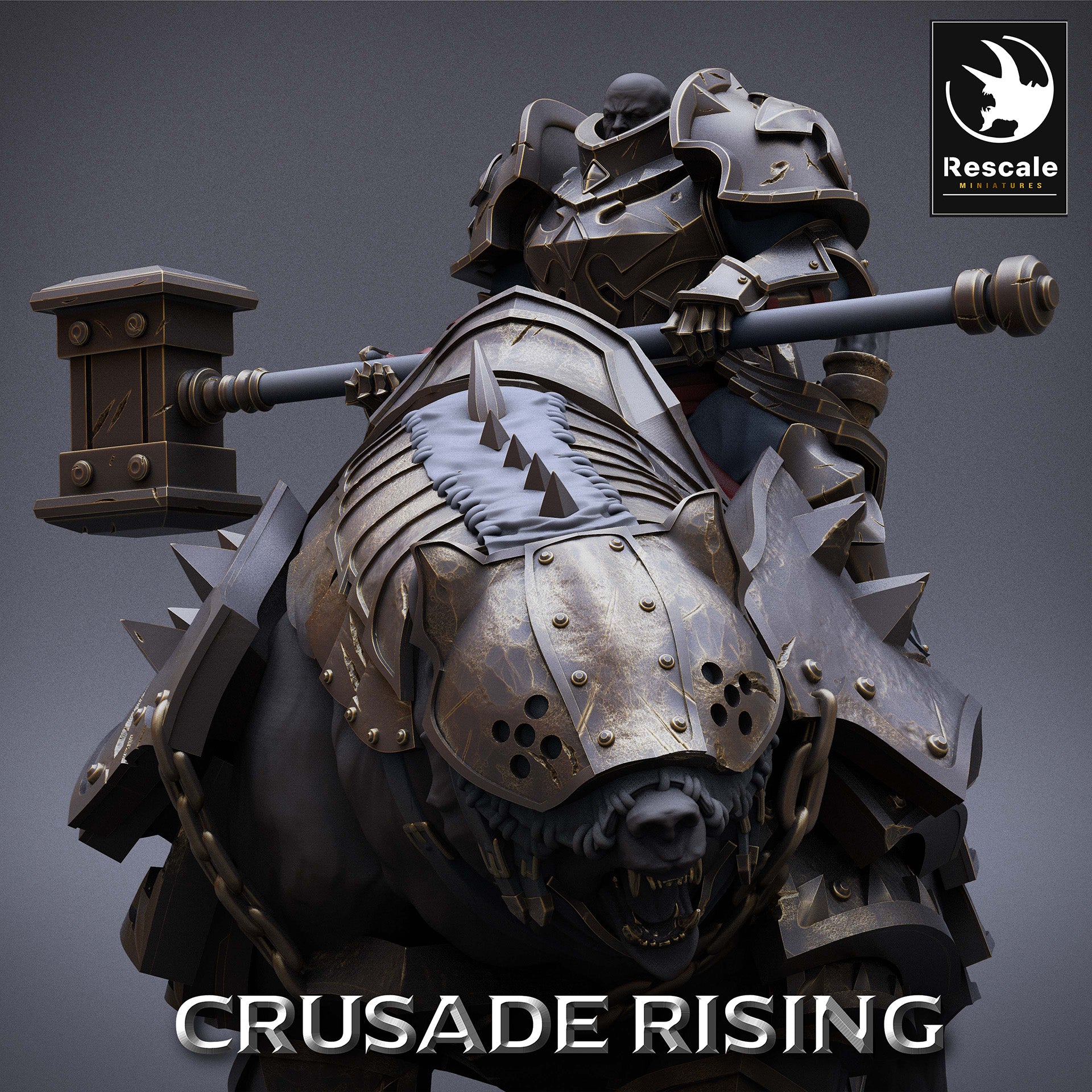 Templar Bear Hammer Stand - Lord of the Print - Miniatures by Only-Games.co