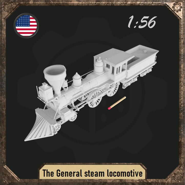 1/56 The General steam locomotive - B-Plan - Miniatures by Only-Games.co
