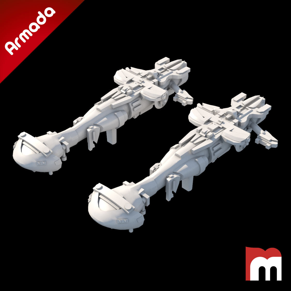(Armada) 2x Braha'tok Dornean Gunship v1 - Mel Miniatures - Miniatures ...