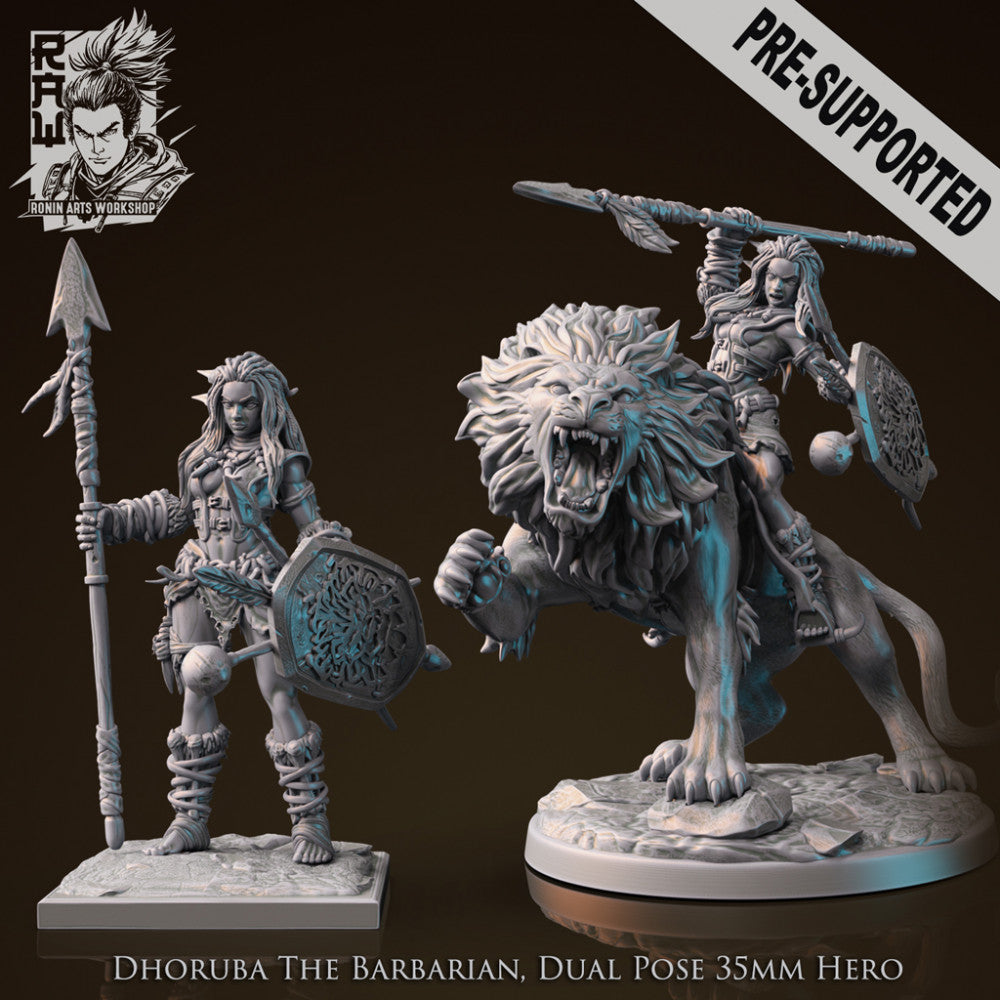 Dhoruba The Barbarian - Idle and Action Pose Lion Rider - Ronin Arts ...