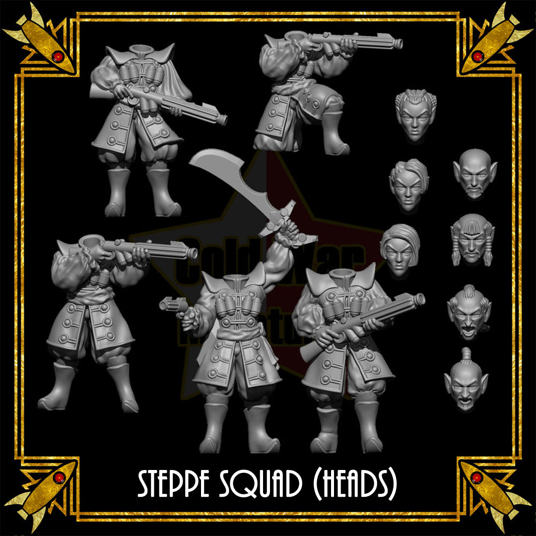 Steppe Squad on Foot (Heads) - Cold War Miniatures - Miniatures by Only ...