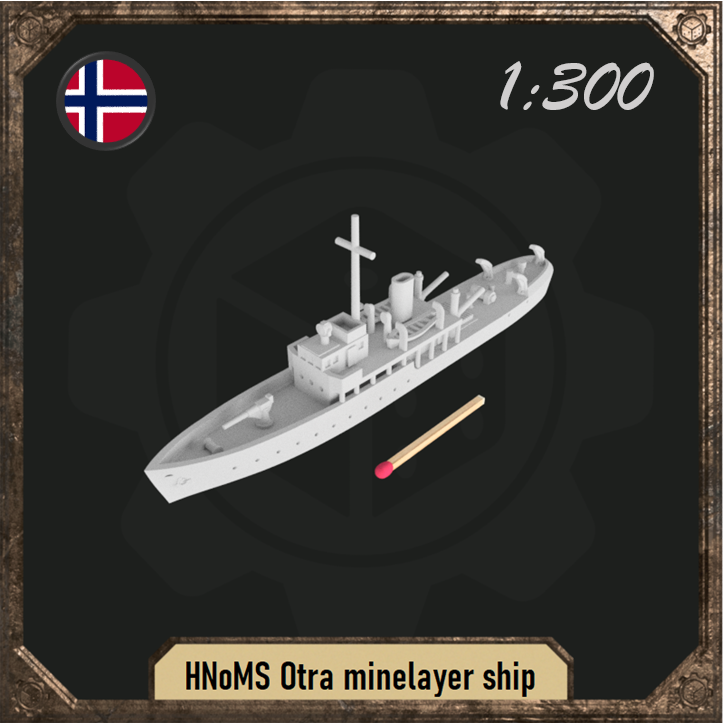 1/300 HNoMS Otra Minelayer ship - B-Plan - Miniatures by Only-Games.co