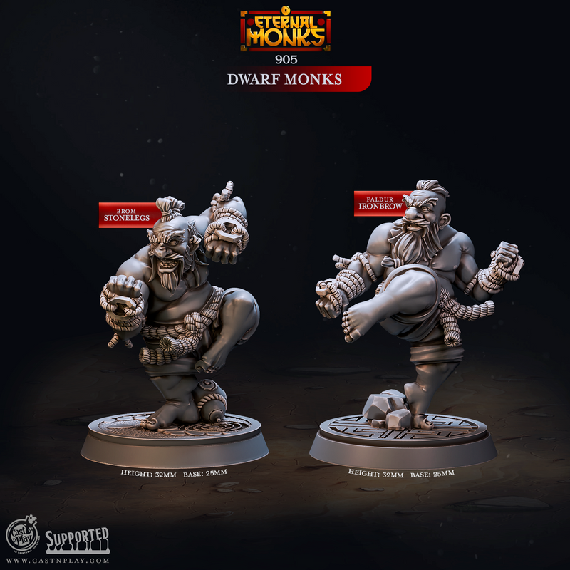 Dwarf Monks - Eternal Monks - CastNPlay - Terrain Wargaming D&D DnD ...