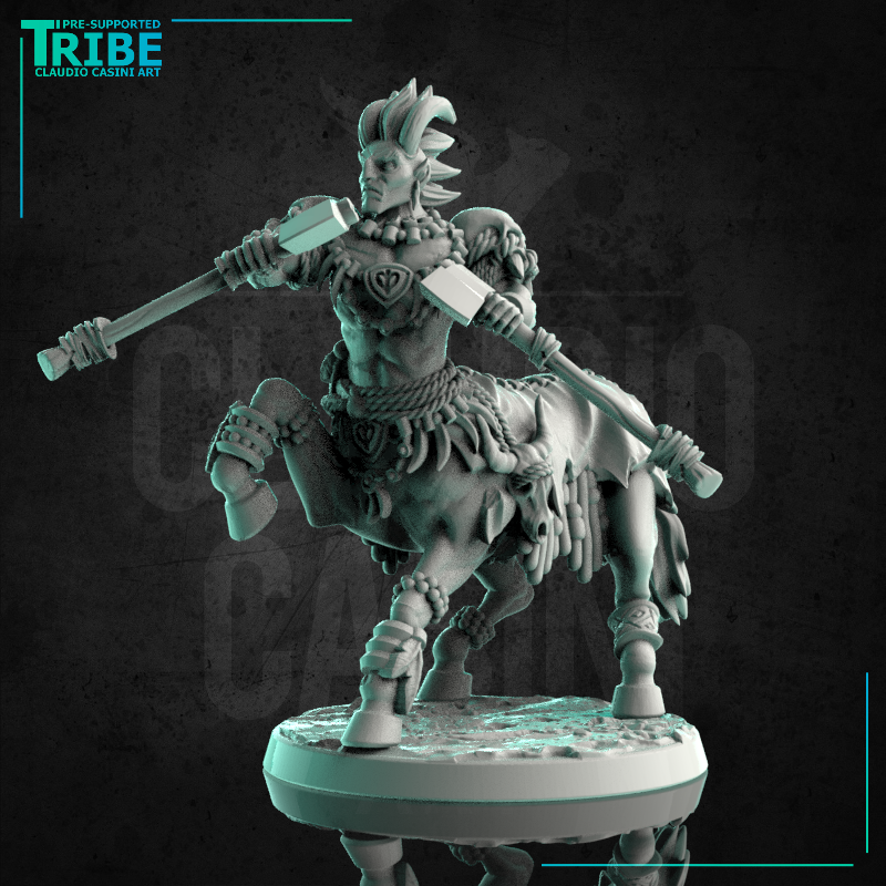 (0221) Male centaur hunter ranger assassin with two axes - Claudio ...