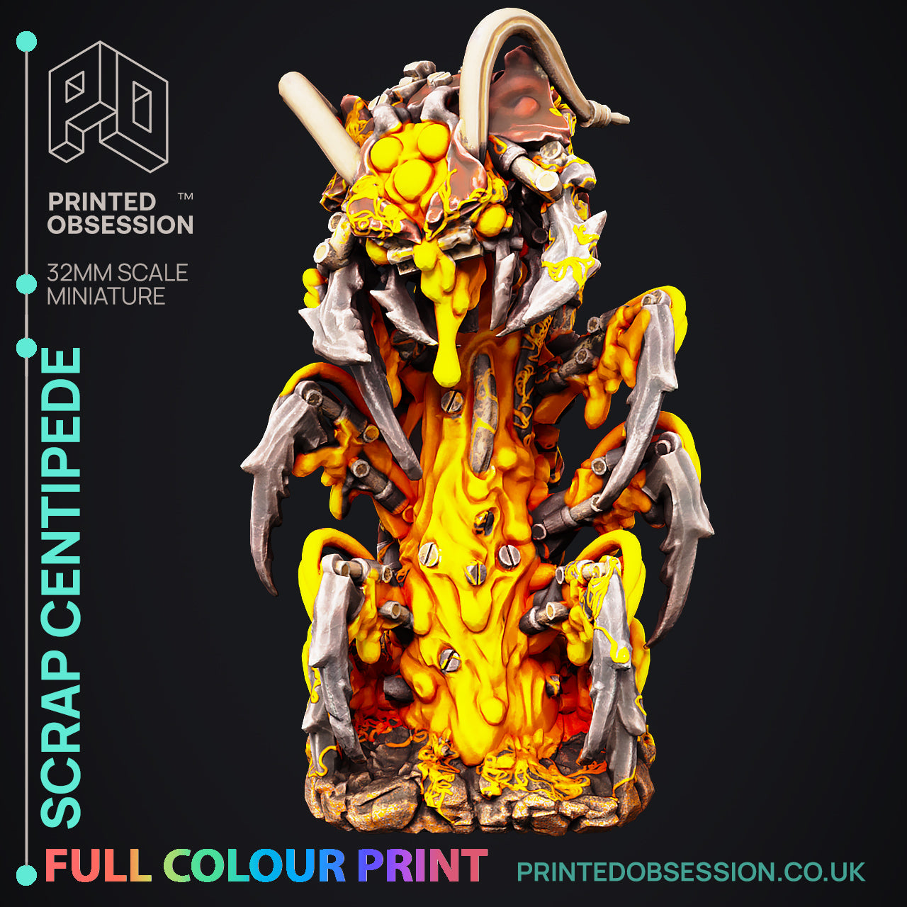 Scrap Centipede - Scrap Monster - Pre-Coloured - 32mm scale - Printed ...