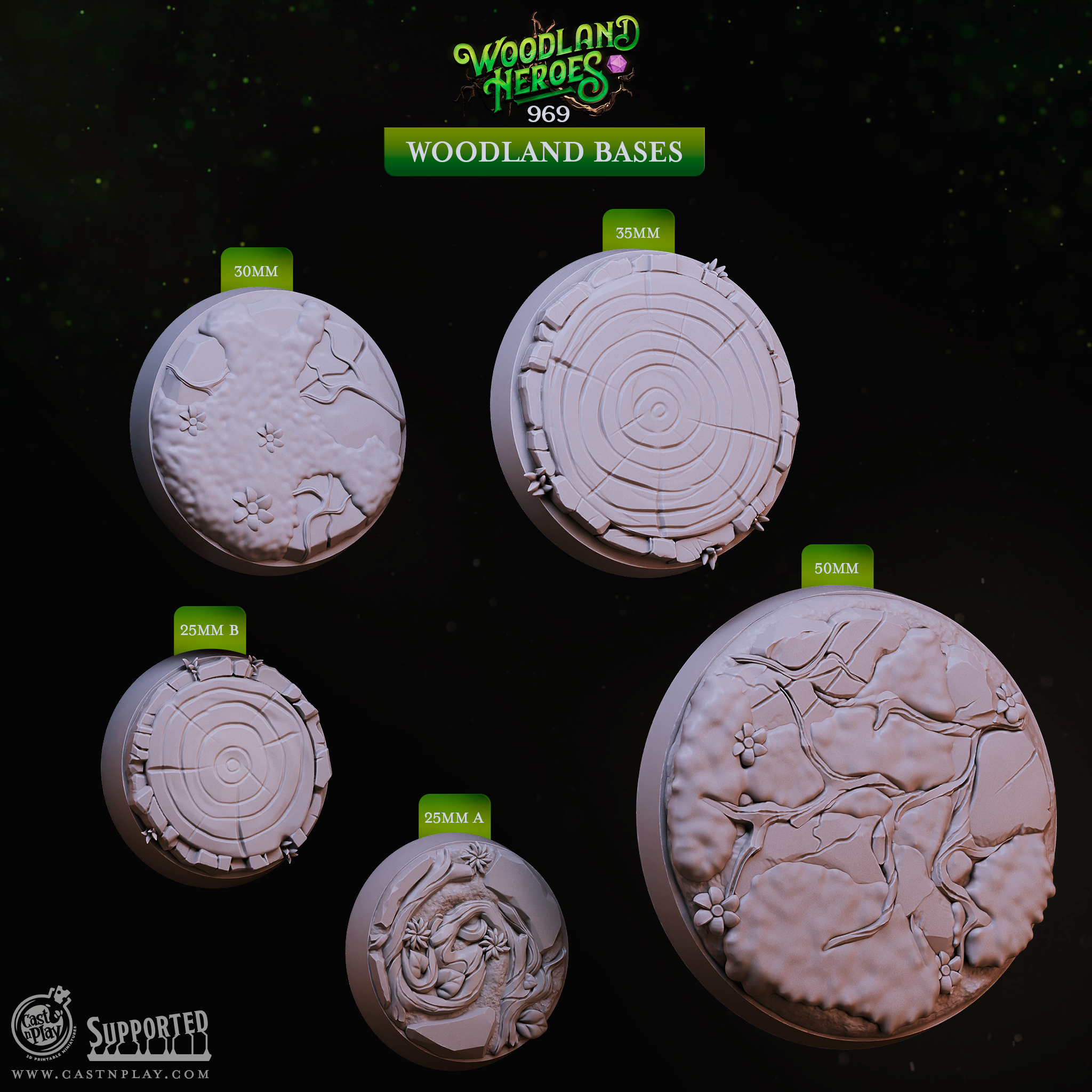 Woodland Bases - Woodland Heroes - CastNPlay - Terrain Wargaming D&D ...