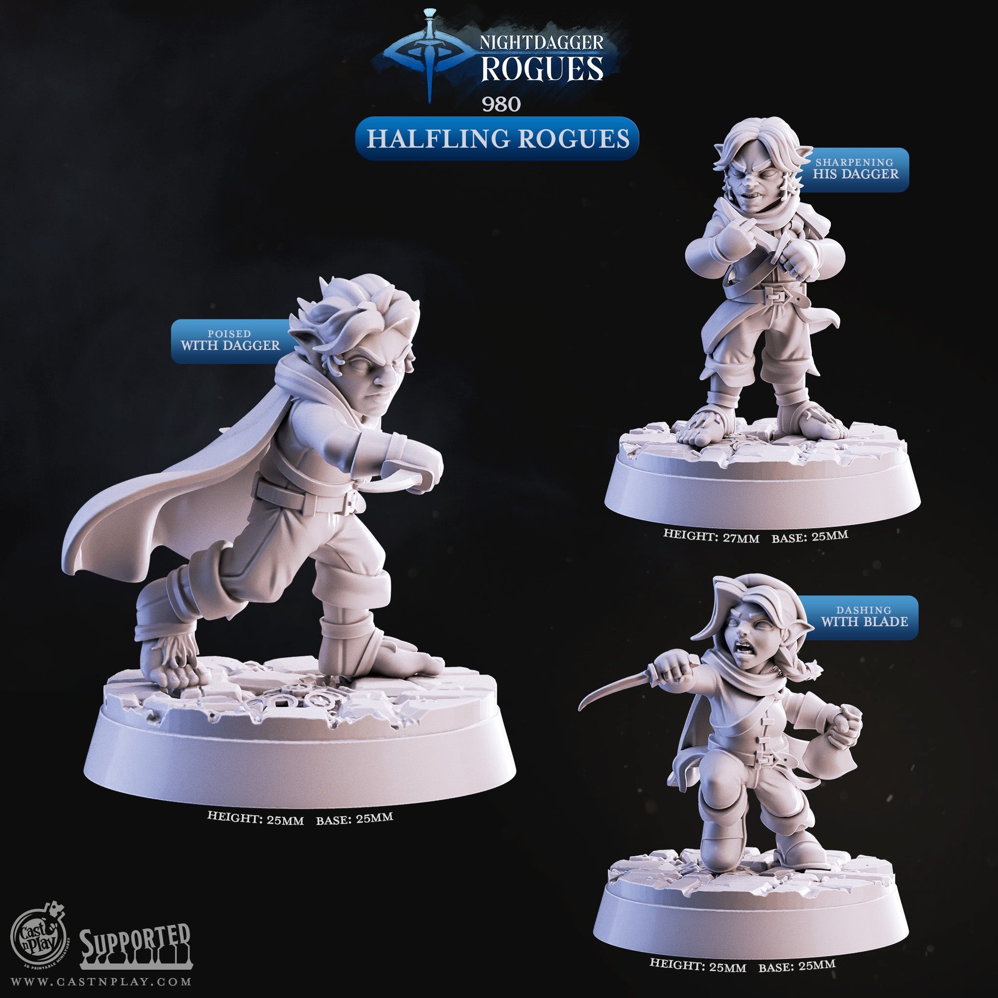 Halfling Rogues - Nightdagger Rogues - CastNPlay - Terrain Wargaming D ...