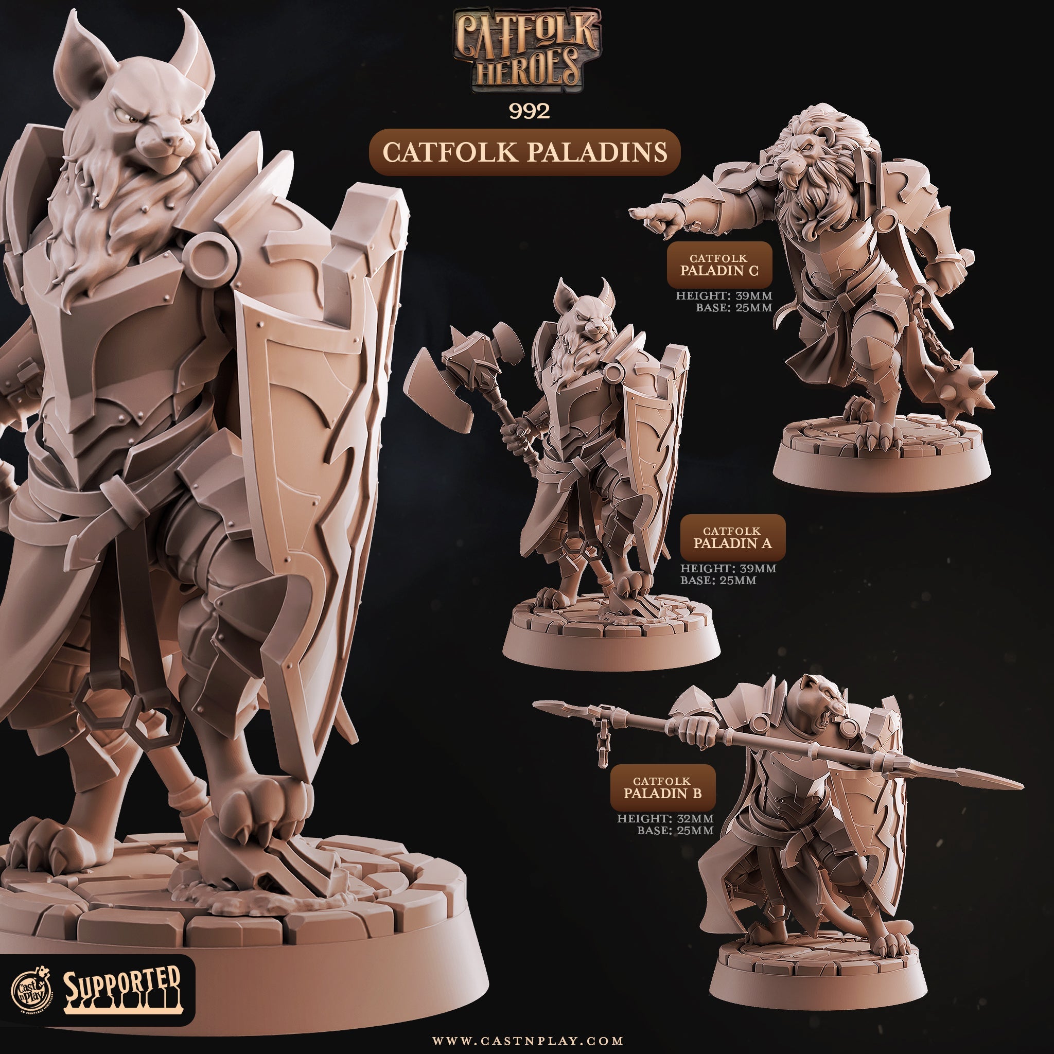Catfolk Paladins - Catfolk Heroes - CastNPlay - Terrain Wargaming D&D ...