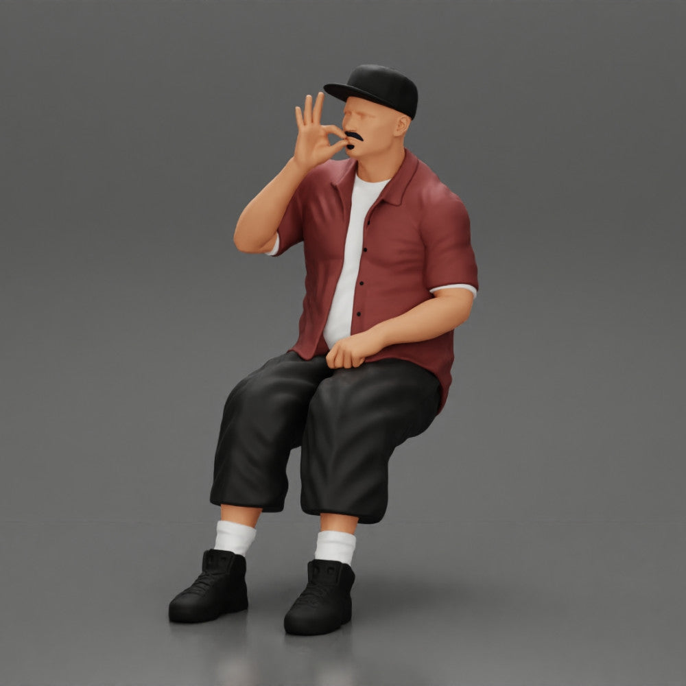 Gangster homie in cap Sitting On the car And Smoking Cigar ...