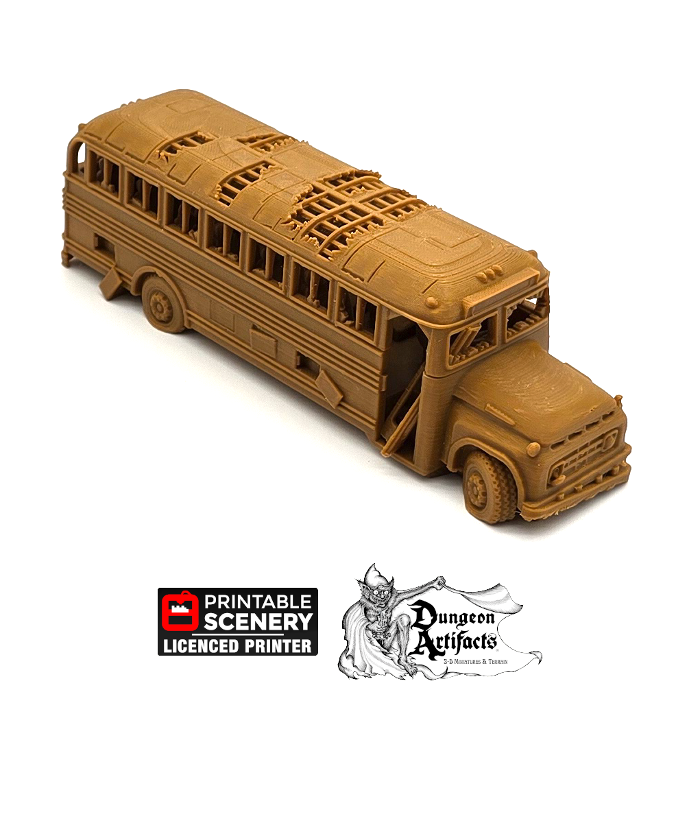 Abandoned School Bus - 15mm 28mm 20mm 32mm Brave New Worlds Wasteworld ...