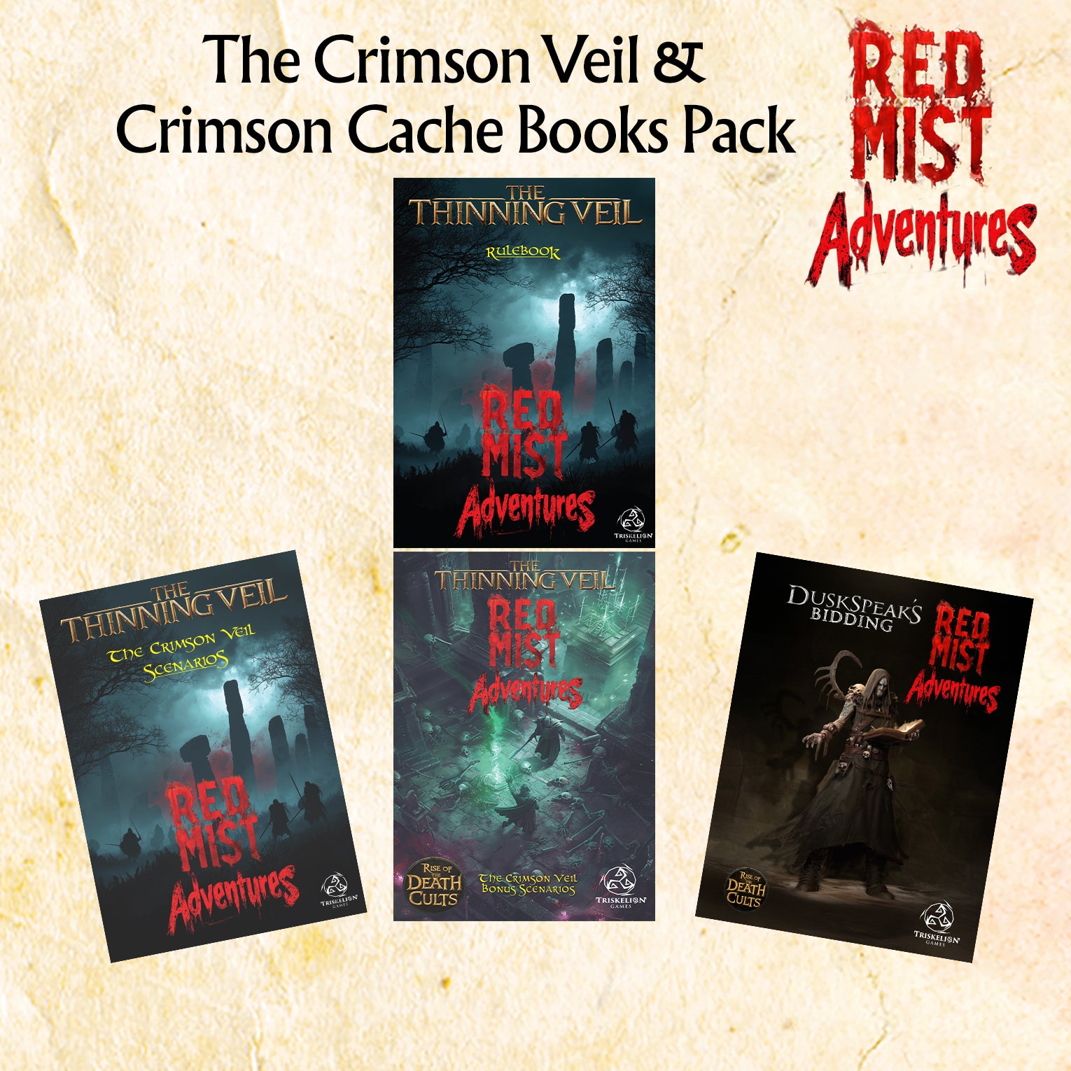 Red Mist Adventures - Rule book and Crimson Veil & Crimson Cache ...