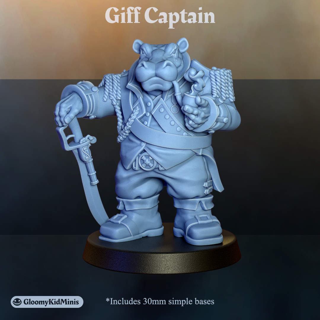 Giff Captain - GloomyKidMinis - Miniatures by Only-Games.co