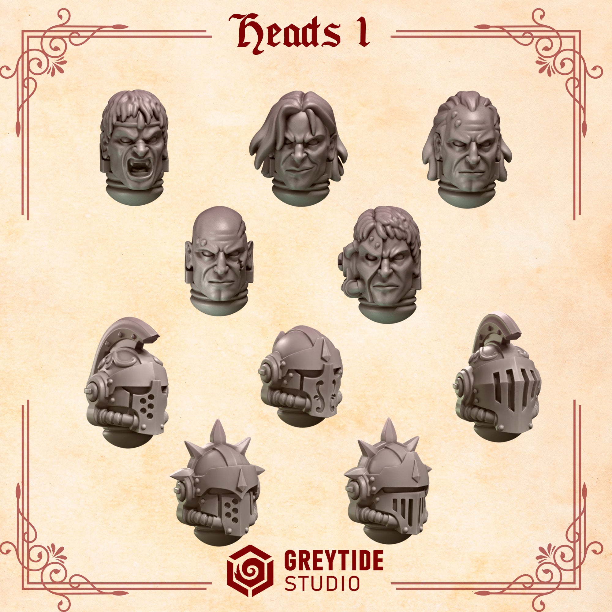 Heads 1 CL - Greytide Studio - Miniatures by Only-Games.co