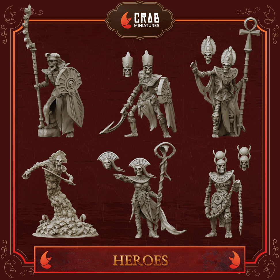 Pharaoh's Legacy: Heroes - Crab Miniatures - Miniatures by Only-Games.co