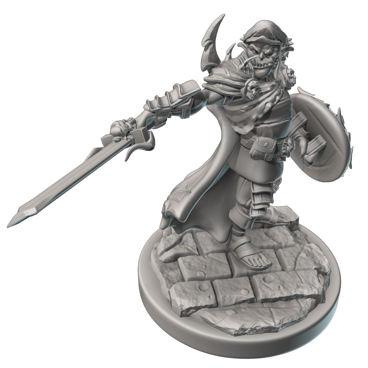 Hobgoblin Captain with splintmail armor, longsword and shield ...