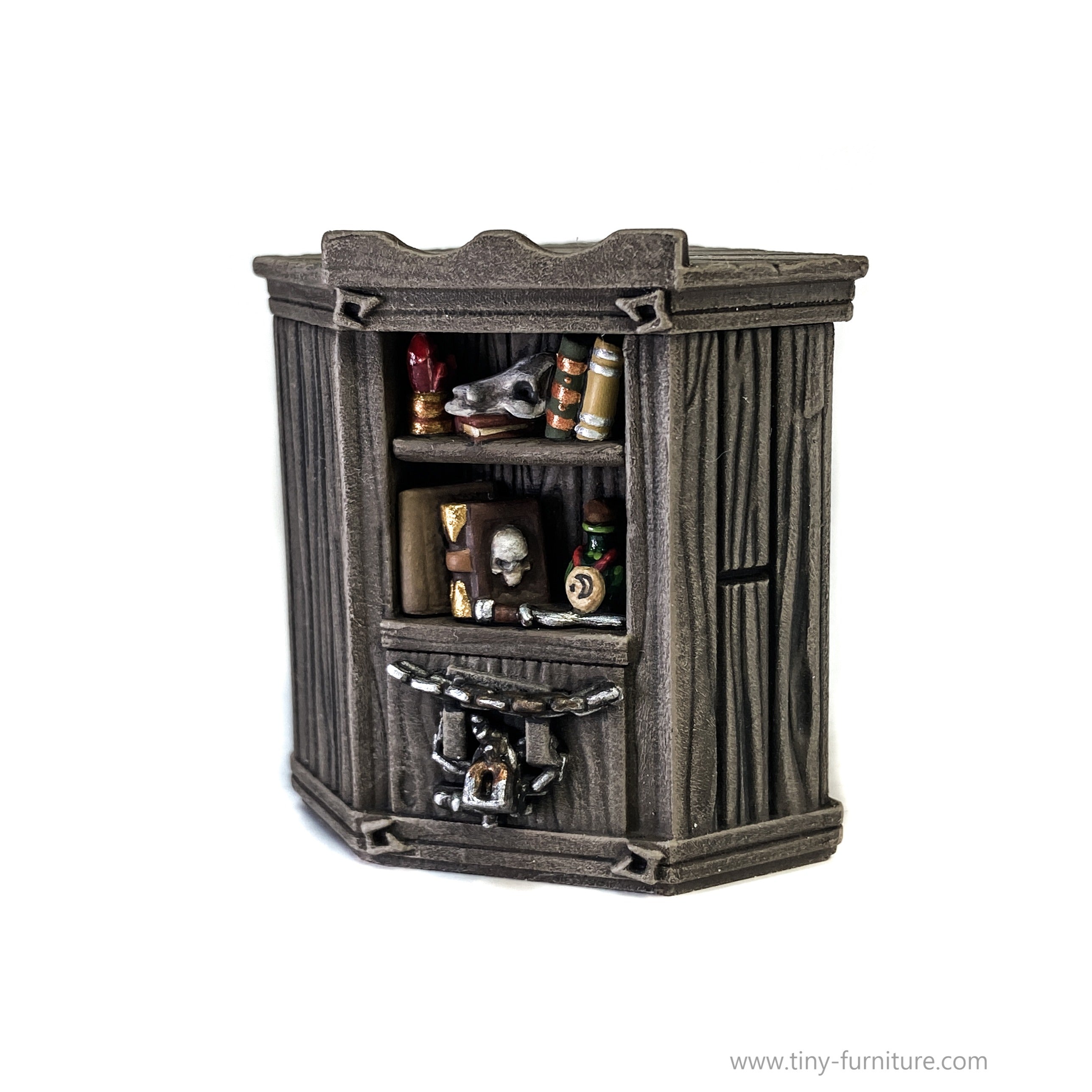 Dark Magister Corner Bookshelf - Tiny Furniture - Miniatures by Only ...