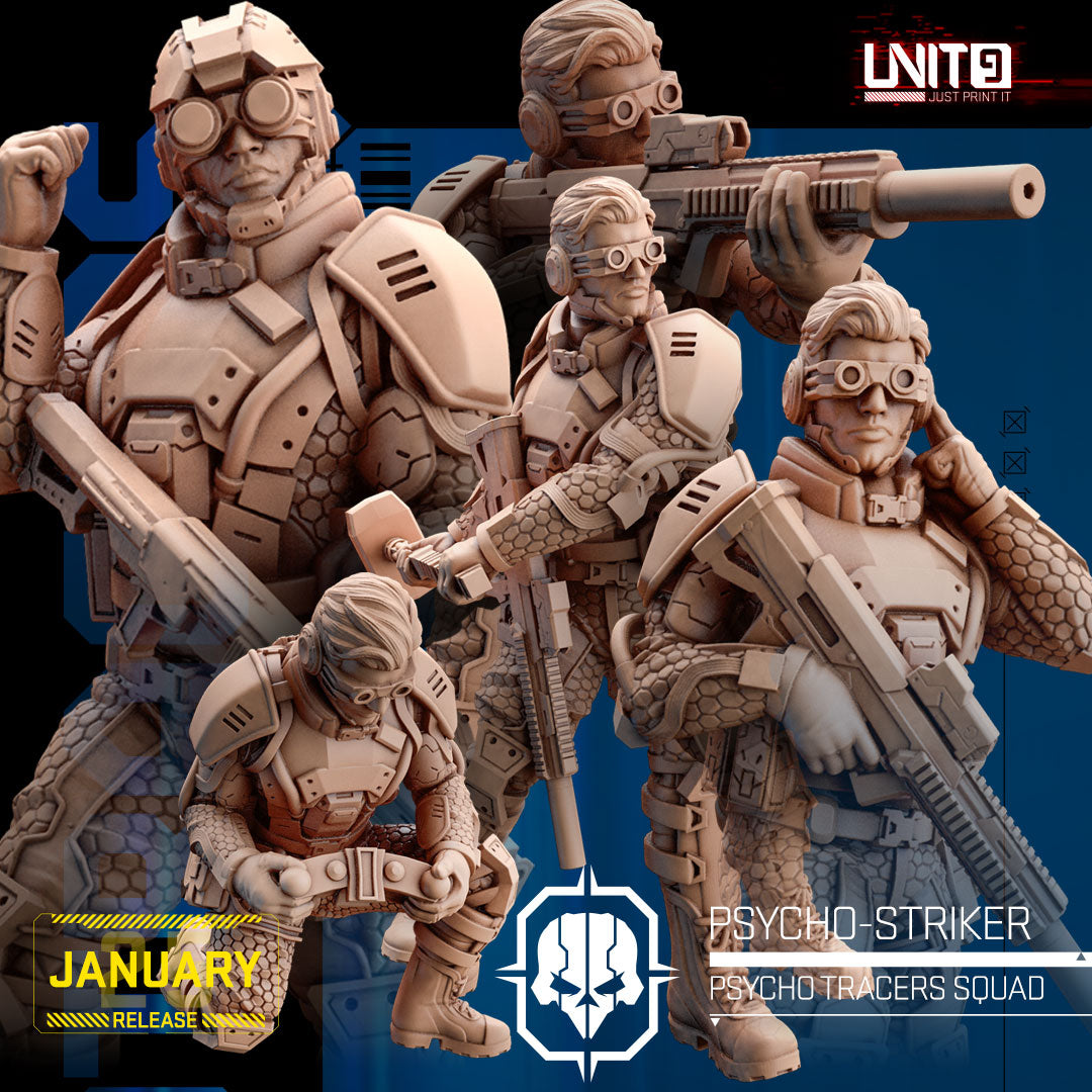 Cyberpunk - Psycho Tracers squad bundle (5 miniatures) - UNIT9 ...