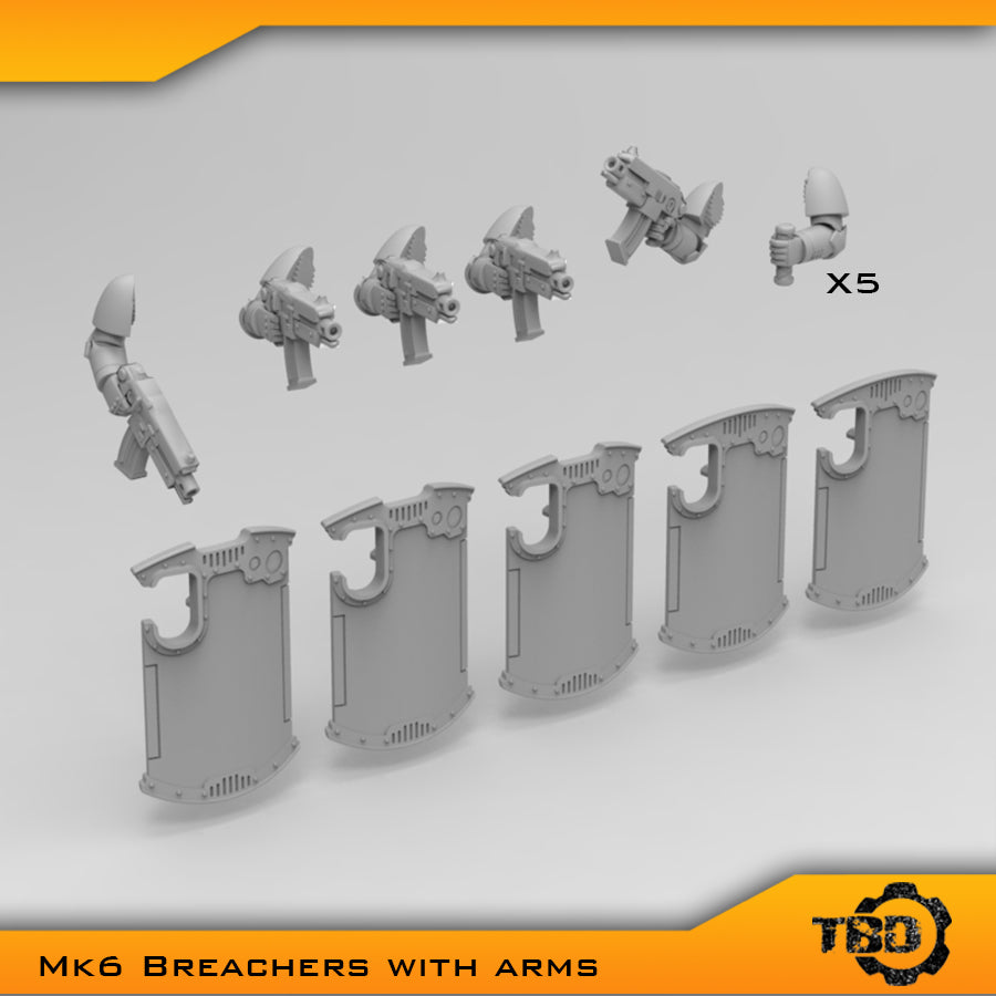 Mk6 Breacher Shield and Arm set X5 - Tight Bore Designs - Miniatures by ...