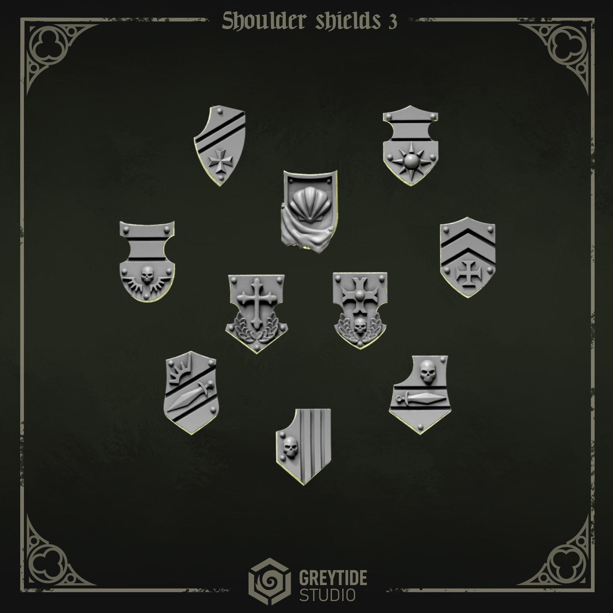 Shoulder shields 3 EP - Greytide Studio - Miniatures by Only-Games.co