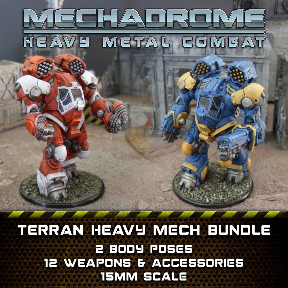 Mechadrome Terran Heavy Mech Bundle (15mm Scale) - Gunfight Games ...