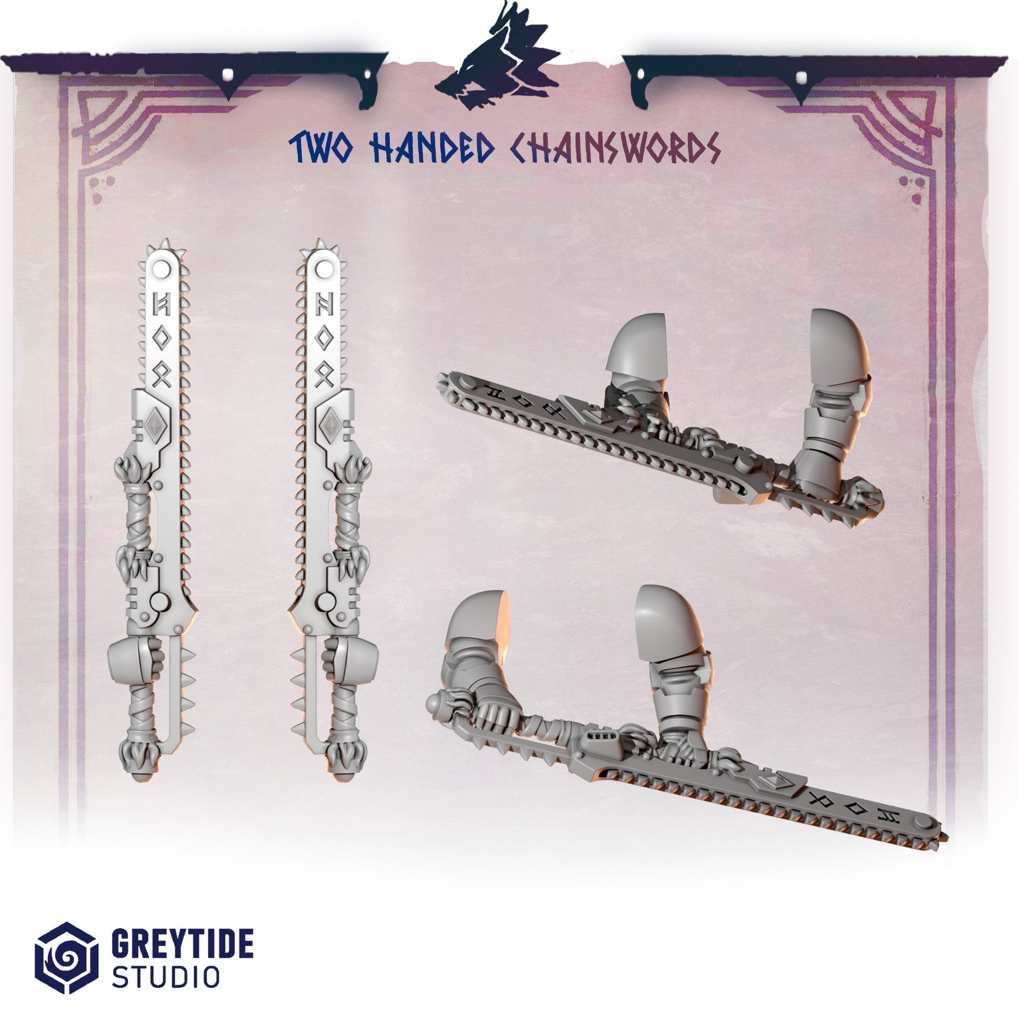 Two handed Chainswords PH - Greytide Studio - Miniatures by Only-Games.co