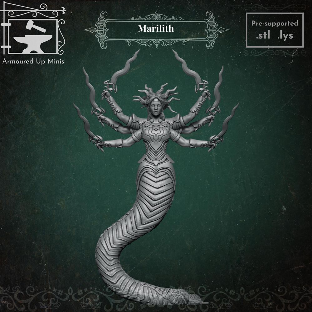 Marilith - Armoured Up Minisv - Miniatures by Only-Games.co