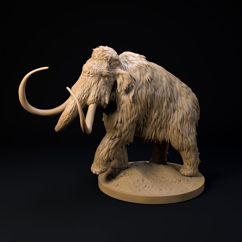 Wooly Mammoth walking 32mm scale - prehistoric animal companion - Dino ...