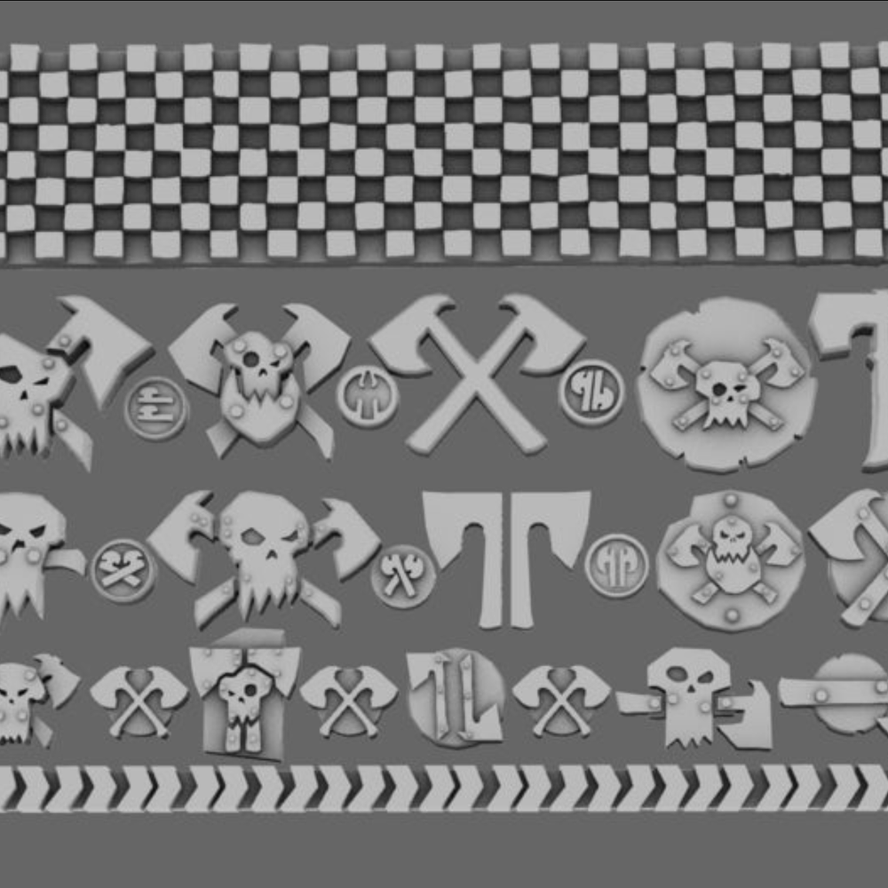 Space Orcs Hatchet Orcs Clan Symbols - BW Terrain Forge - Miniatures by ...