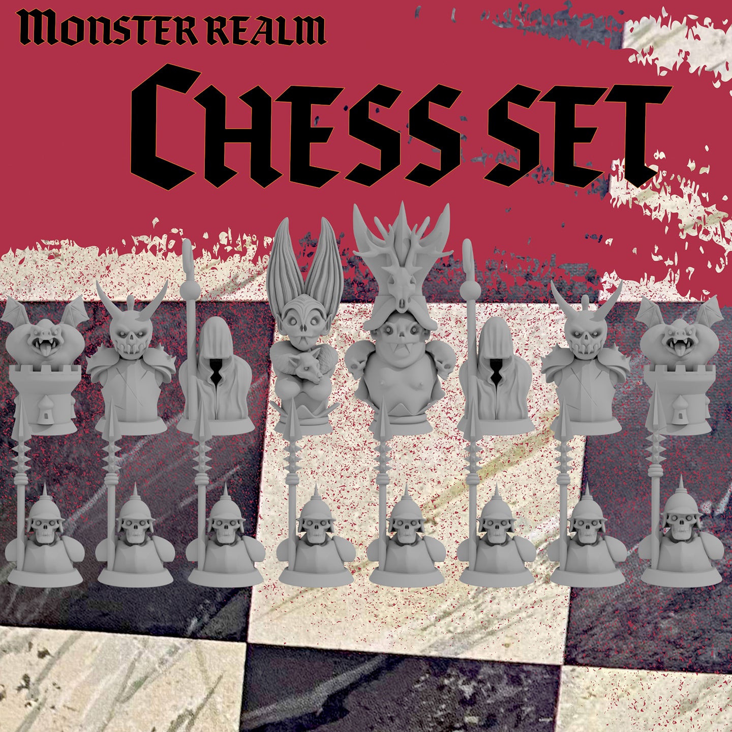 Monster Realm Chess Set - TheWarGamer - Miniatures by Only-Games.co