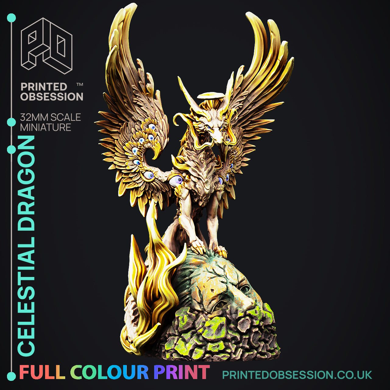 Celestial Dragon - Dragon Lord - Pre-Coloured - 32mm scale - Printed ...